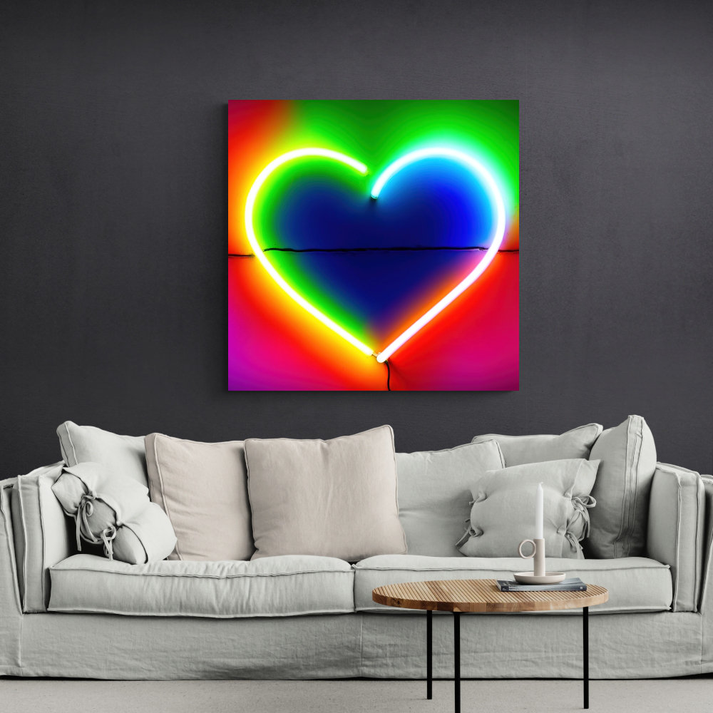 ATX Art Group LLC Neon Heart 3 Pop Art On Canvas, PAF-GWC-555_neo ...