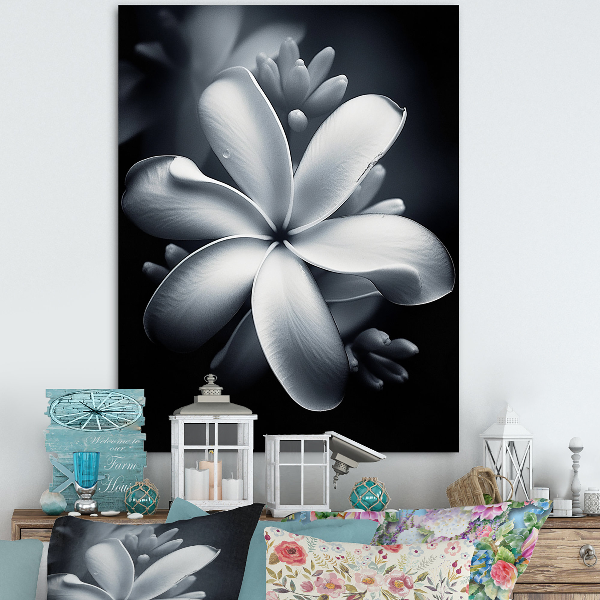 Latitude Run® White Black Exotic Plumeria Bloom II | Wayfair
