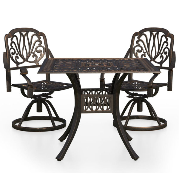 Canora Grey Bistro Set Patio Table and Chair Bistro Table Outdoor Cast ...