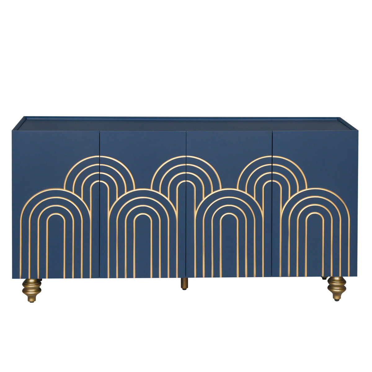 Mercer41 Navy Blue Storage Cabinet With Strict Line Design | Wayfair