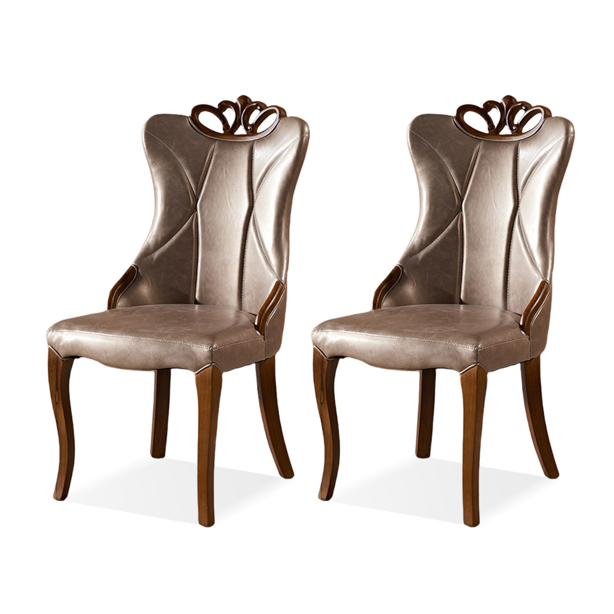 Decordreamss 19.69" Brown Solid back side Chair(Set of 2) - Wayfair Canada