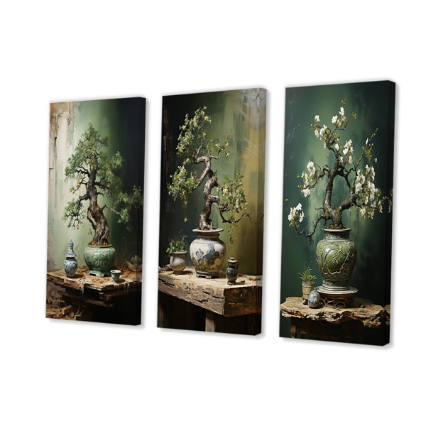 Lark Manor™ Ancient Bonsai Miniature I - Tree Bonsai Canvas Wall Art ...