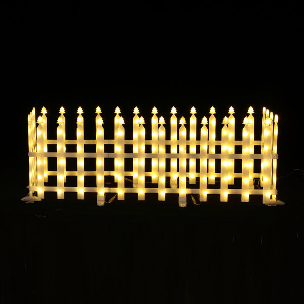 The Holiday Aisle® 8-Piece Light Show Fence Design Outdoor Holiday ...