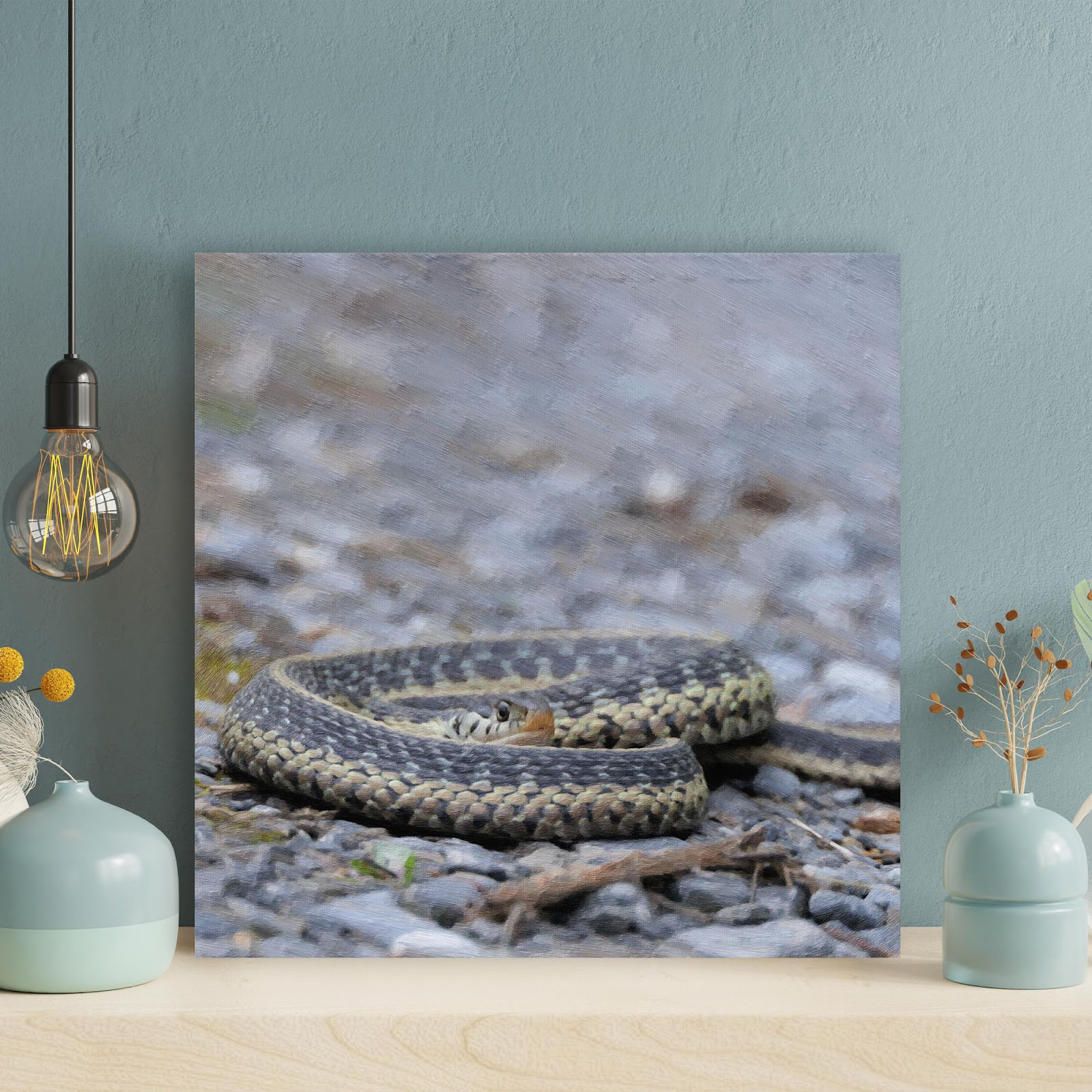 Latitude Run® Black And Brown Snake On Ground 2 - Wrapped Canvas ...