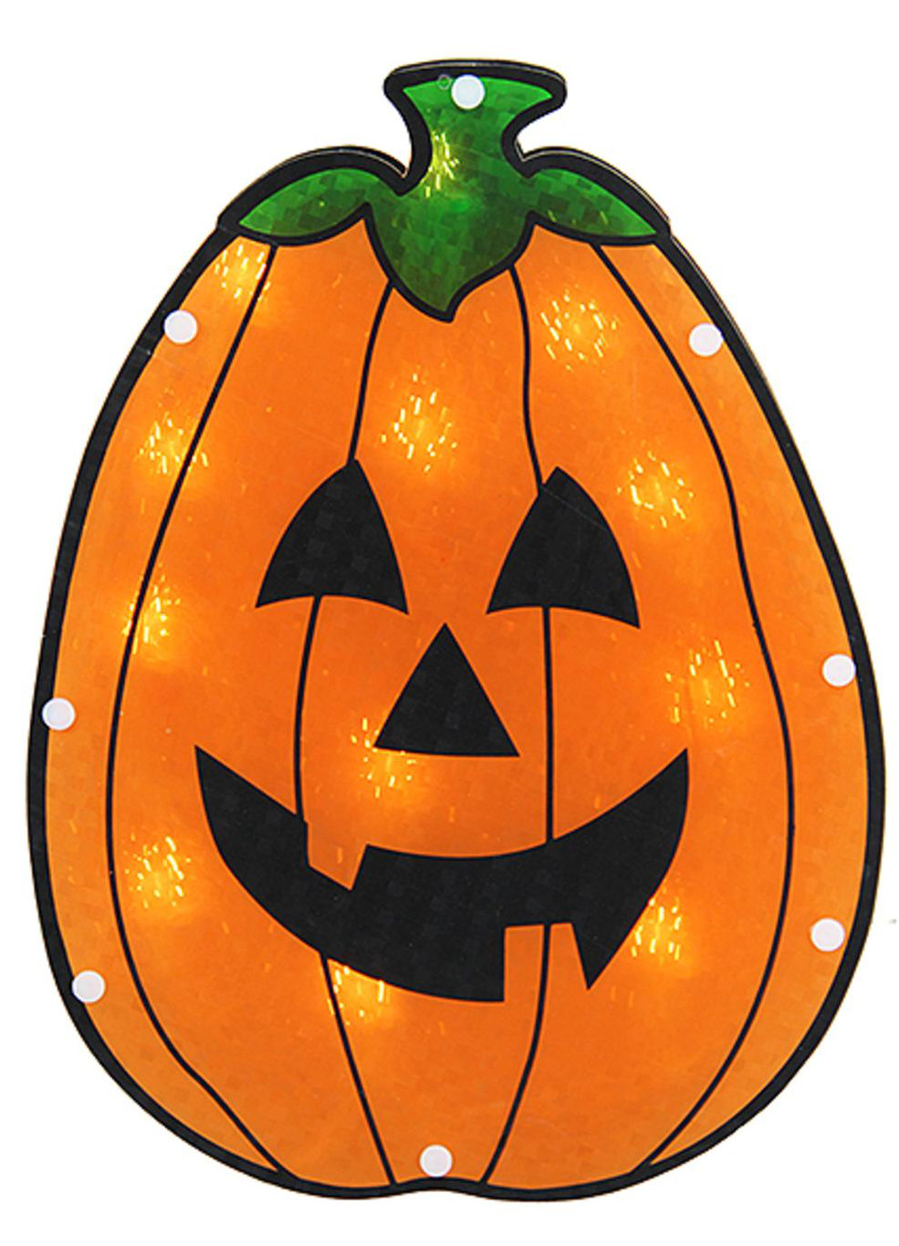 Northlight Seasonal Holographic Pumpkin Halloween Window Lighting ...