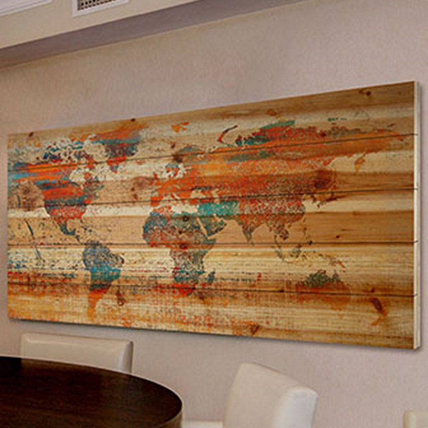 Marmont Hill 'Warm World' Painting Print on Natural Pine Wood | Wayfair