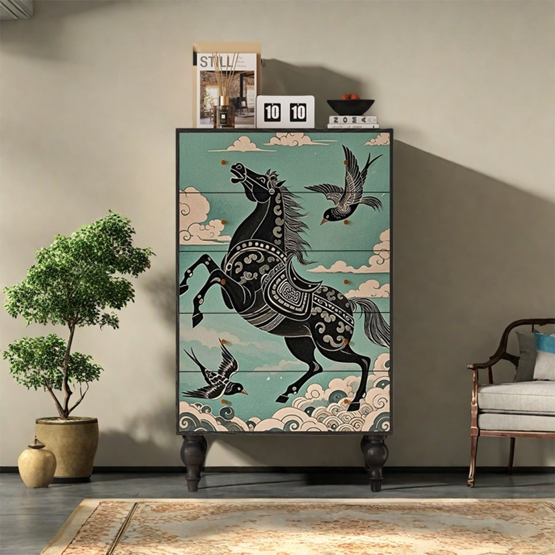 DURBIL Solid Wood Frame Storage Cabinet with Drawers | Wayfair