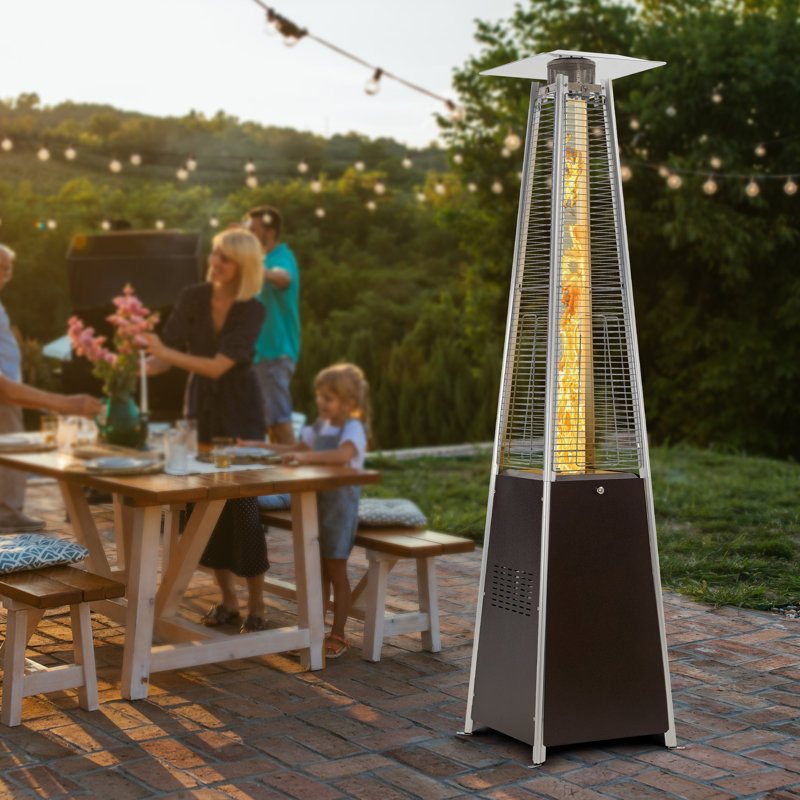 FOOWIN Pyramid Flame 48000 BTU Propane Standing Patio Heater & Reviews ...