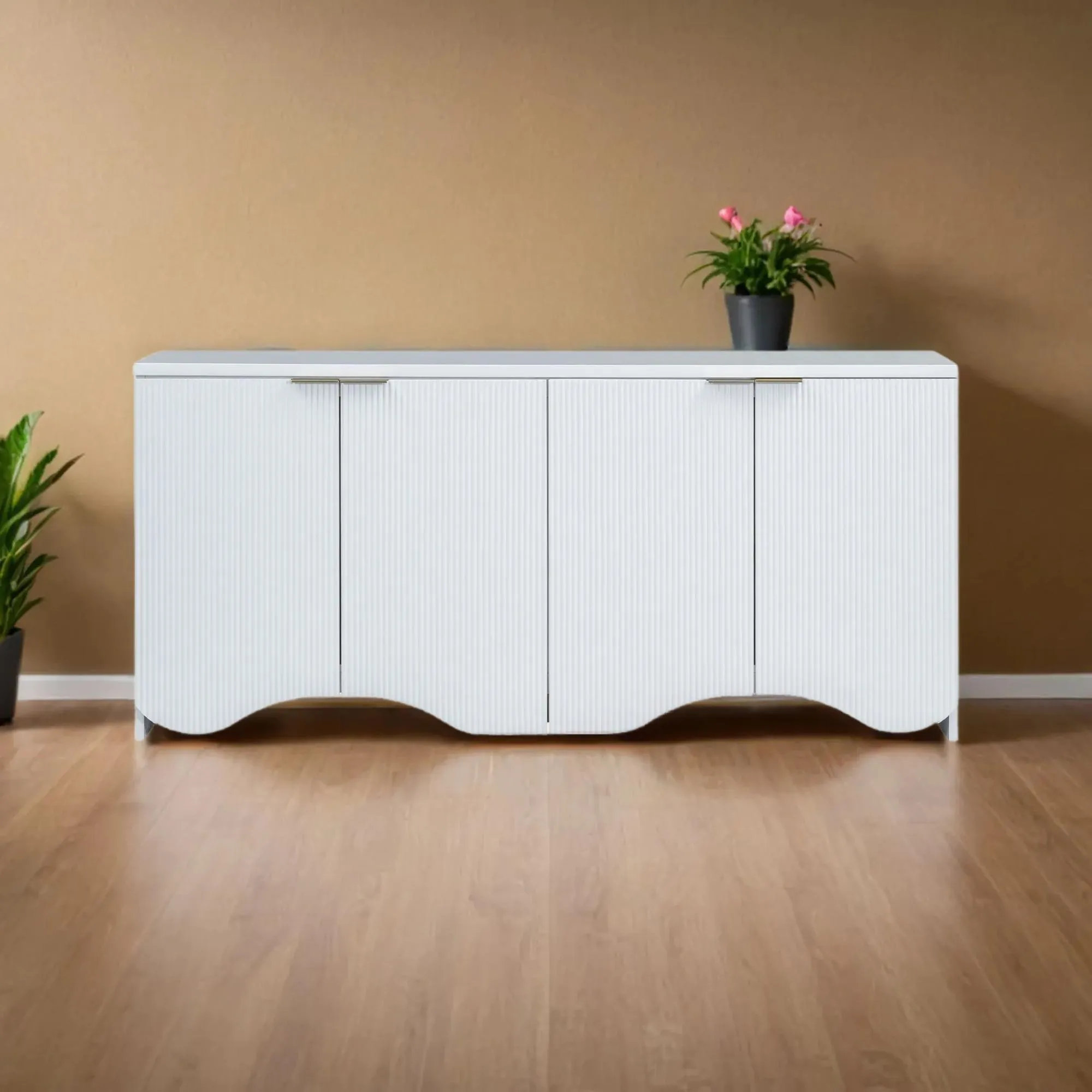 Wrought Studio™ Rectangular Buffet Table with Wavy Design | Wayfair