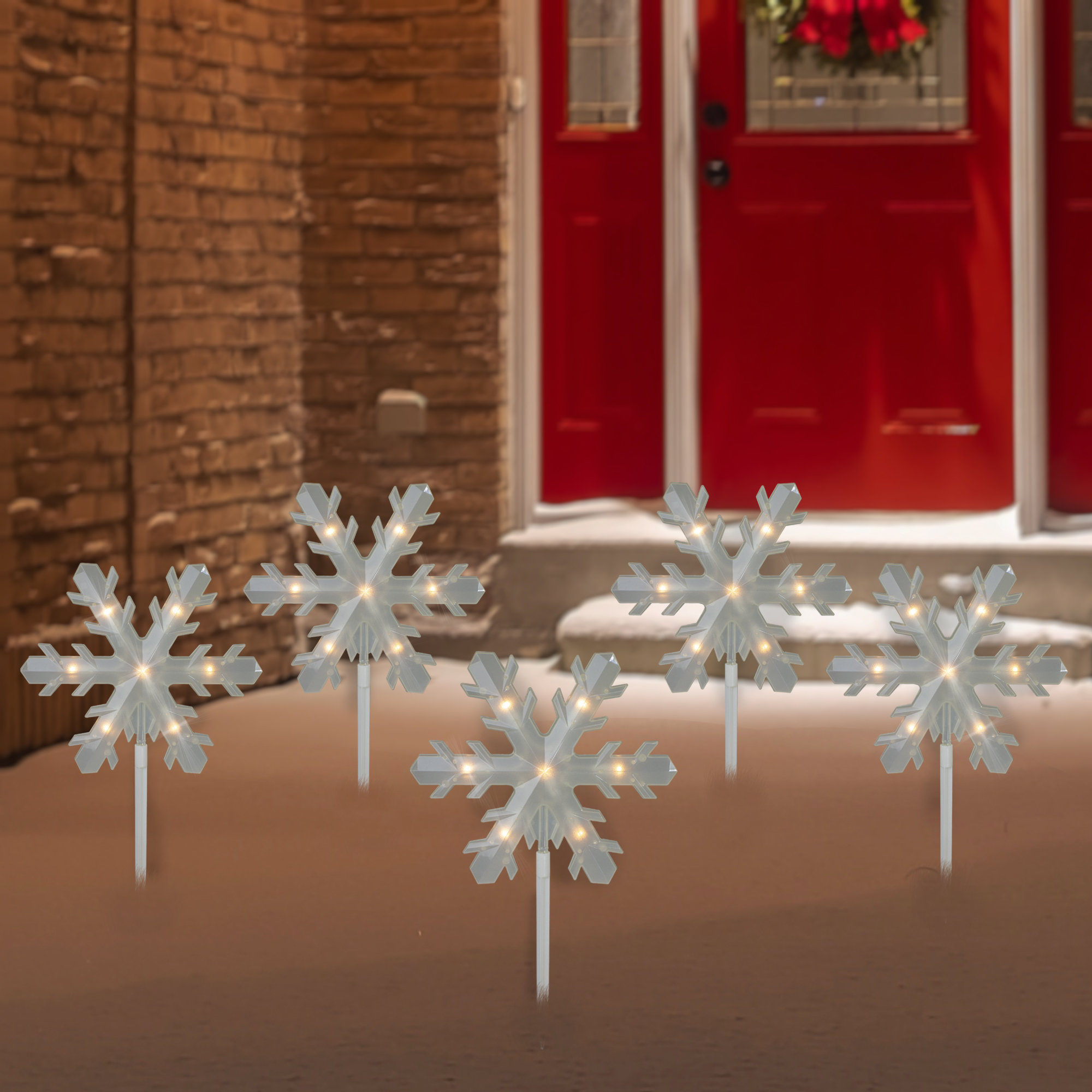 Northlight Seasonal 5ct Snowflake Christmas Pathway Marker Lawn Stakes ...