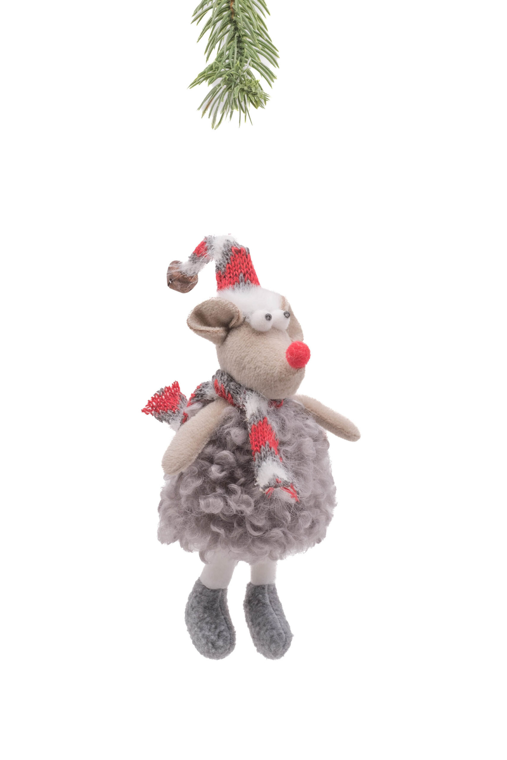 The Holiday Aisle® Grey Cloth Hanging Ruffled Mouse | Wayfair