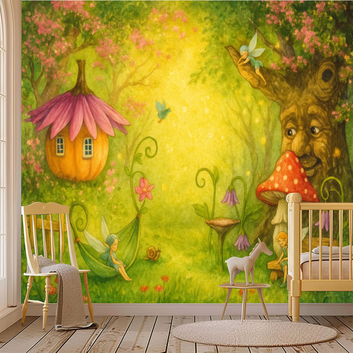 Latitude Run® Peel and Stick Wallpaper Wall Mural 3d little fairies ...