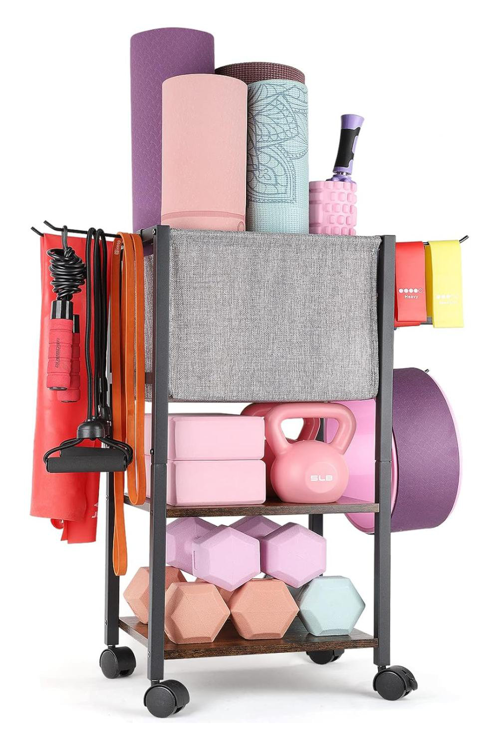 Rebrilliant Sukrit Yoga Mat Storage Rack Home Gym Equipment Workout ...