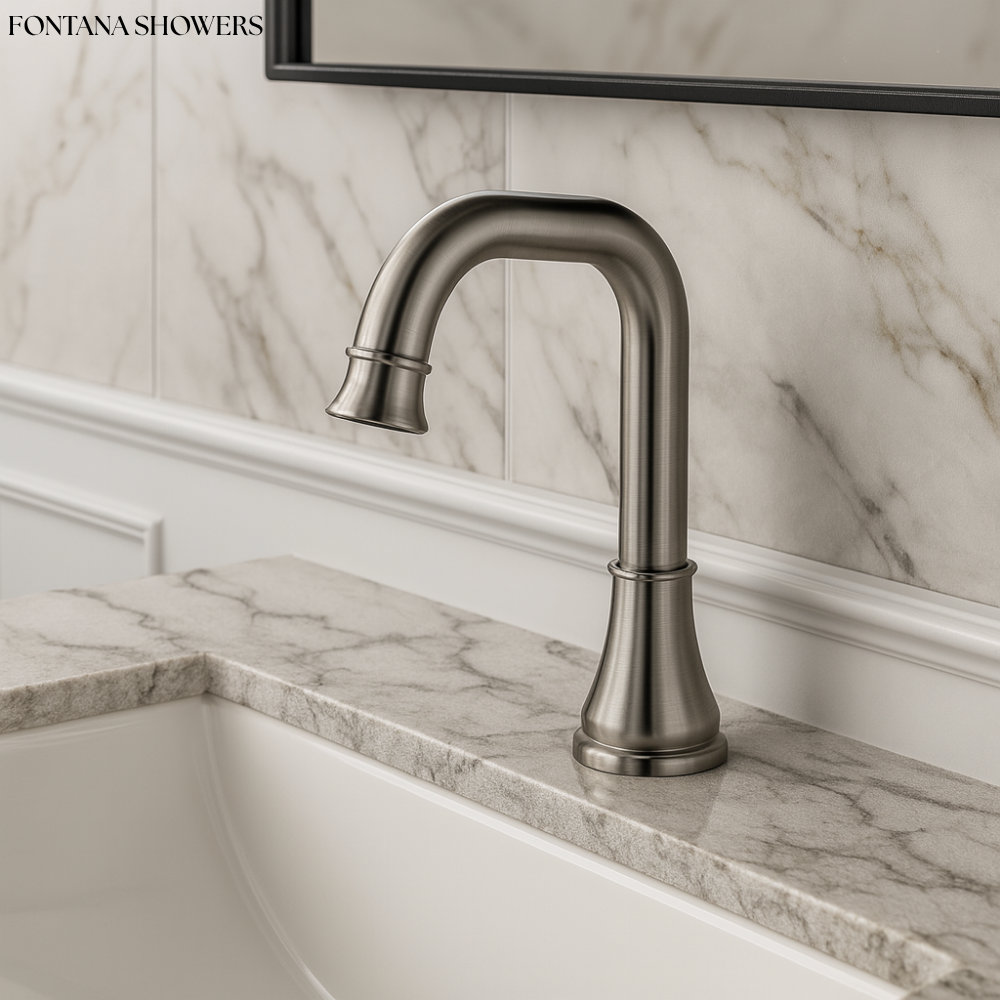 FontanaShowers Brushed Nickel Touchless Faucet for Commercial Restroom ...