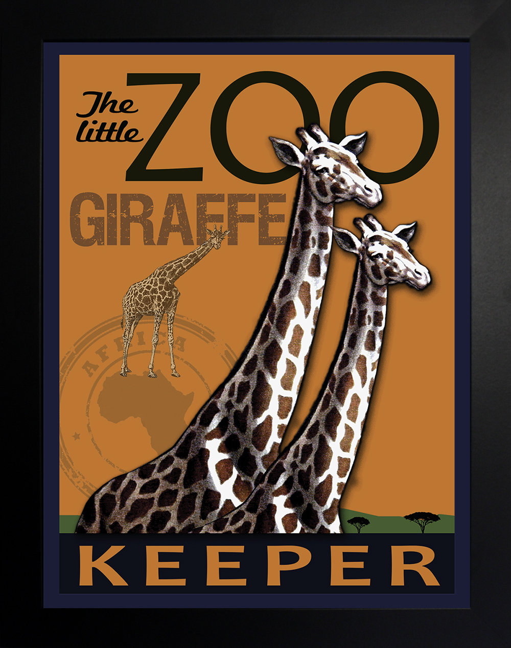 Zoomie Kids Corwin Little Zoo Keeper Giraffe Framed Art | Wayfair