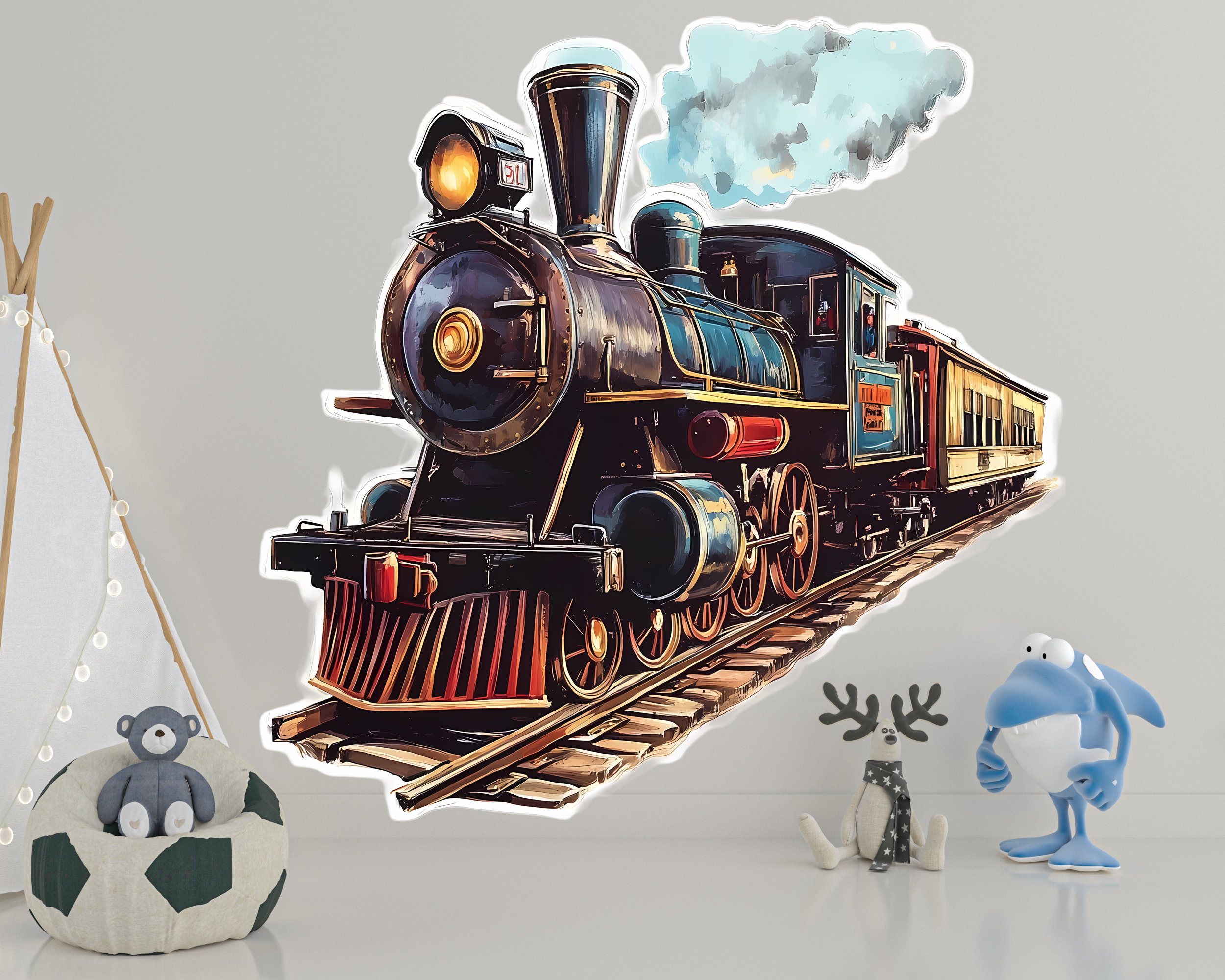 Trent Austin Design® Vintage Train Vinyl Decal - Steam Engine Wall ...
