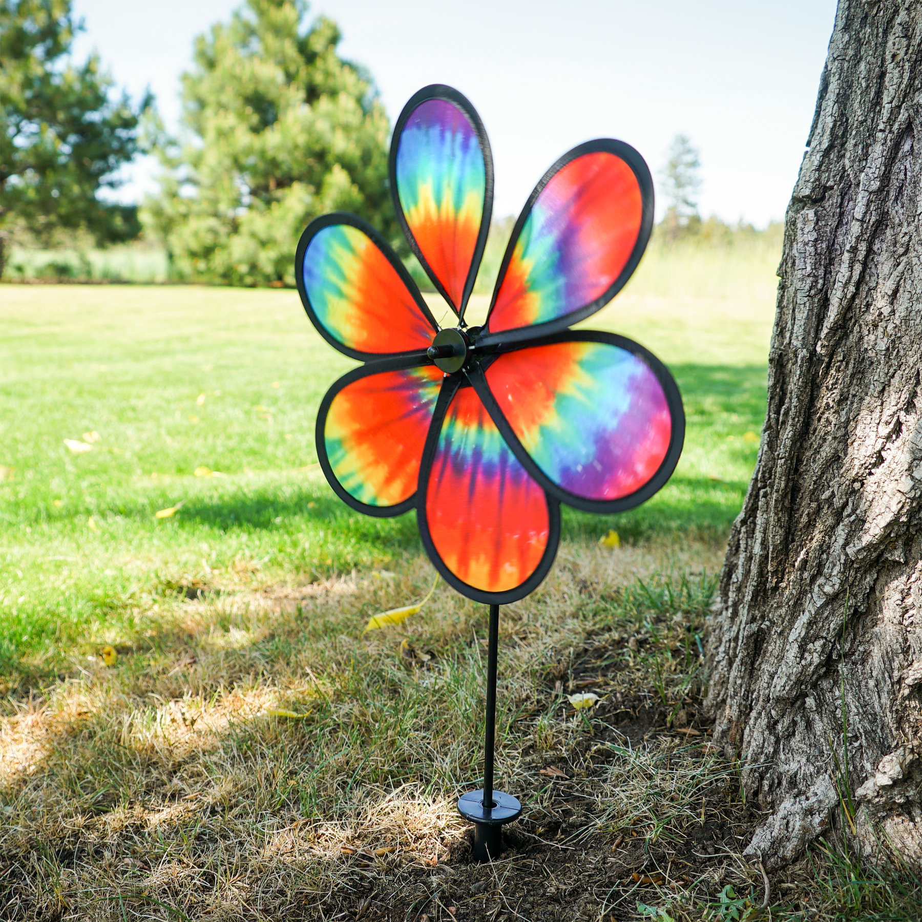 In The Breeze 12-inch Tie Dye Daze Flower Spinner - Wayfair Canada