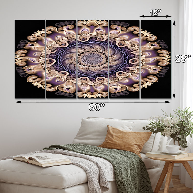Wrought Studio Purple Fractal Galactic Mandala III - Fractals Canvas ...