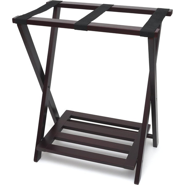 Co-t Wood Folding Luggage Rack with Storage | Wayfair