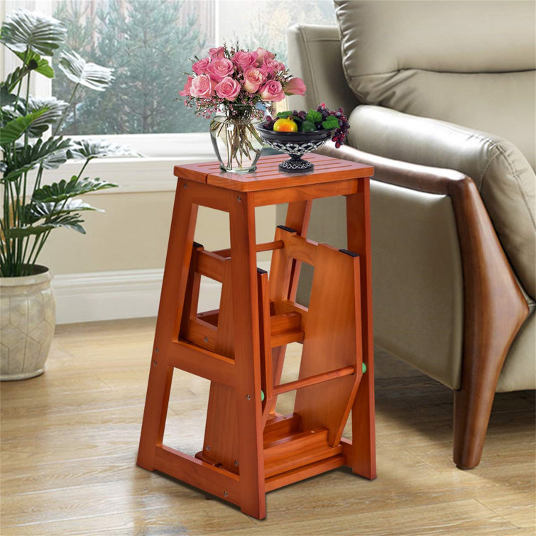 ClassicLiving Eleanor 3 - Step Solid Wood Folding Small Step Ladder ...