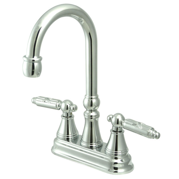 Kingston Brass Georgian Two-Handle 2-Hole Deck Mount Bar Faucet ...