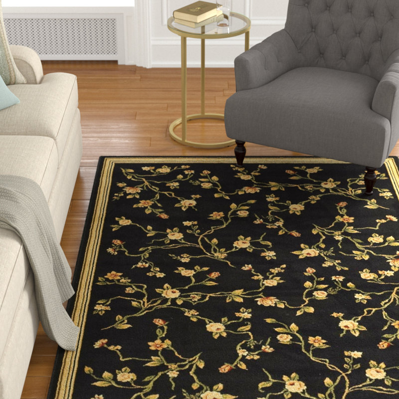 Winston Porter Carolane Performance Floral Rug & Reviews | Wayfair