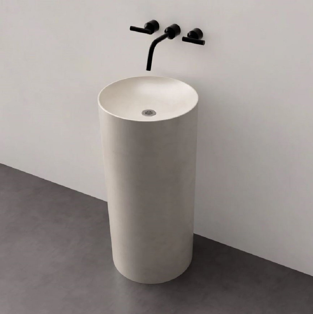 Trueform Concrete RISE Concrete Cylindrical Modern Pedestal Sink ...