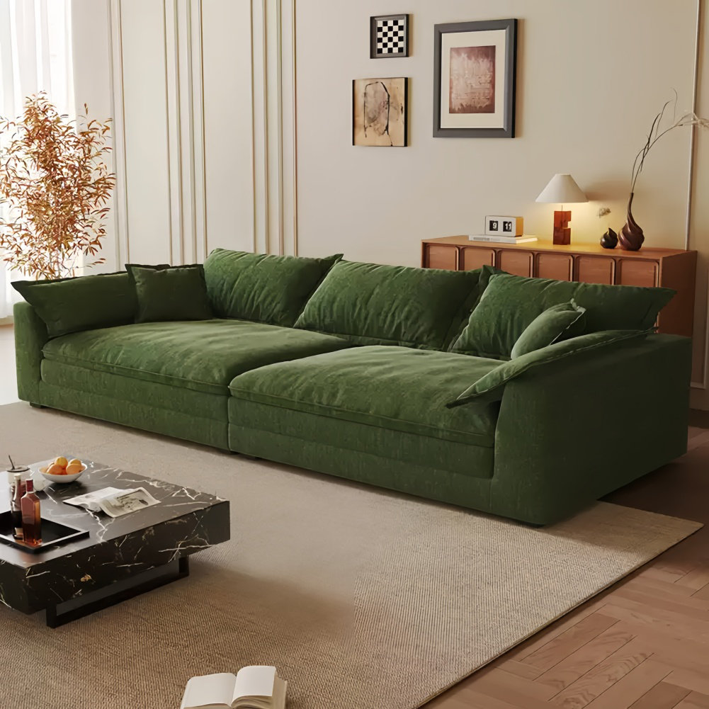 Hokku Designs Minimal Corrugated Chenille Washable Sofa | Wayfair