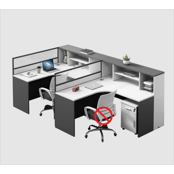 WIKI BOARD L-Shape 2 Person Partition Desk | Wayfair