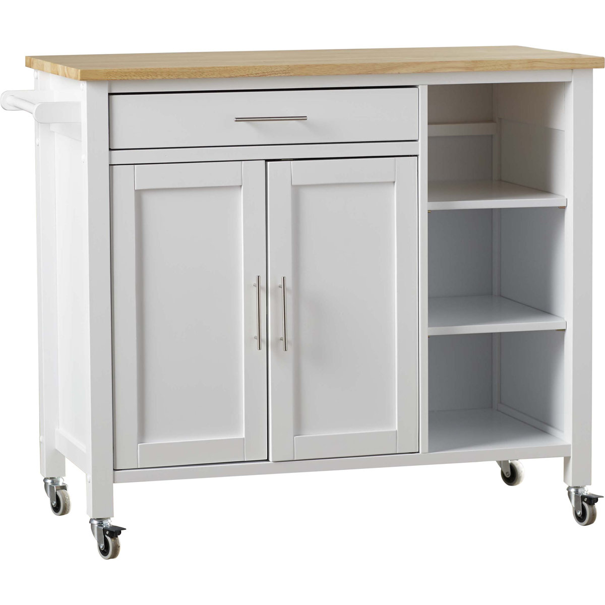 Alcott Hill® Landau Kitchen Cart with Butcher Block Top & Reviews | Wayfair