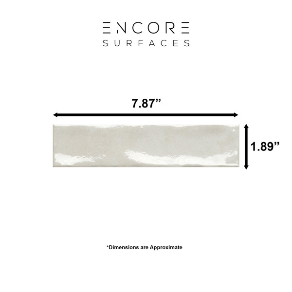 Encore Surfaces Marrakech 2" x 8" Zellige Italian Porcelain Tile ...