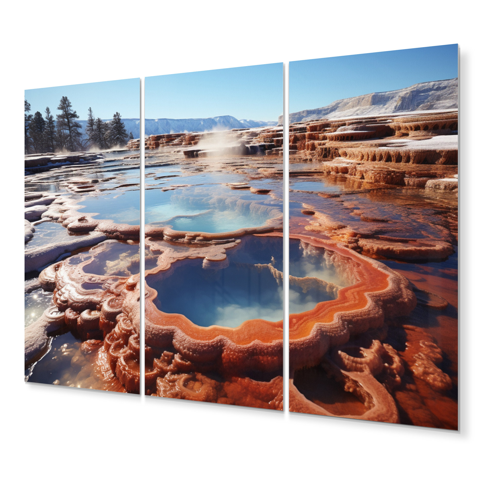 Design Art Geyser Hot Springs Bath I - Landscapes Metal Wall Art Set ...