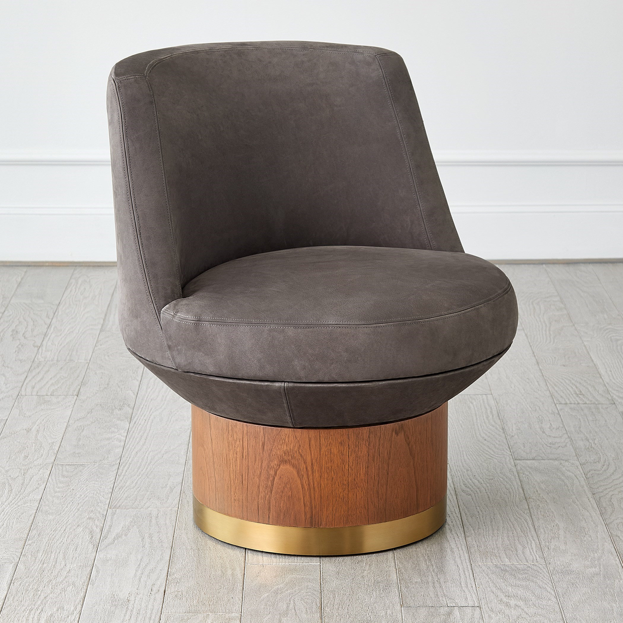 Studio A Brado Leather Swivel Barrel Chair | Wayfair