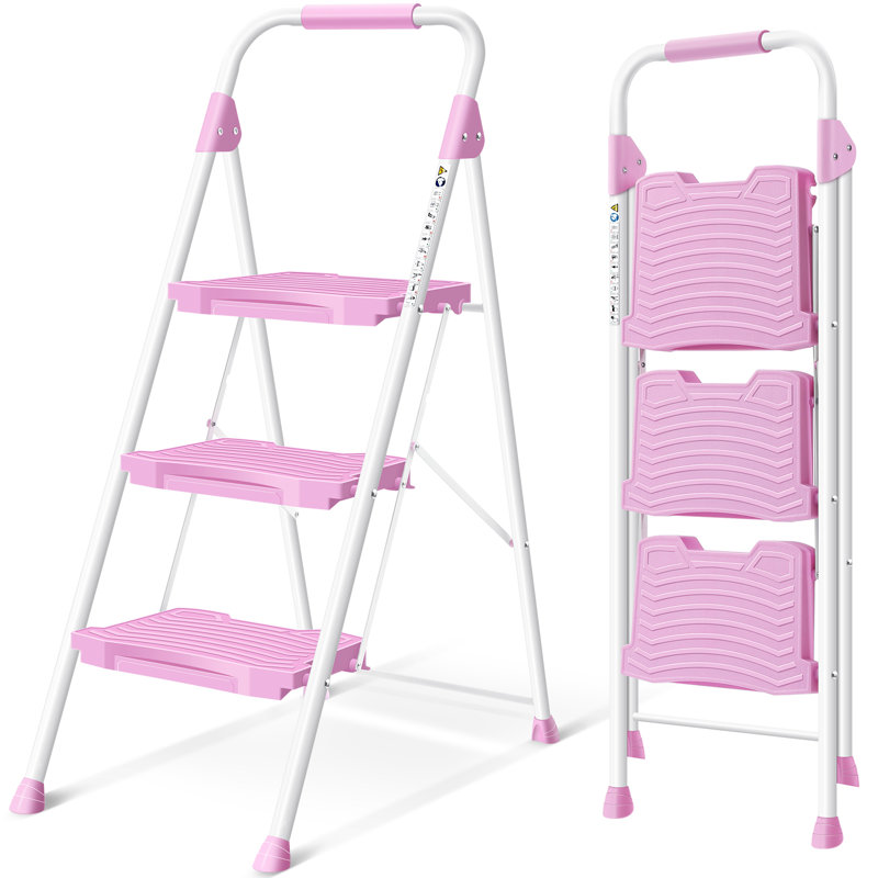 WFX Utility™ 3 - Step Ladder Metal Folding Step Stool,Ladder & Reviews ...