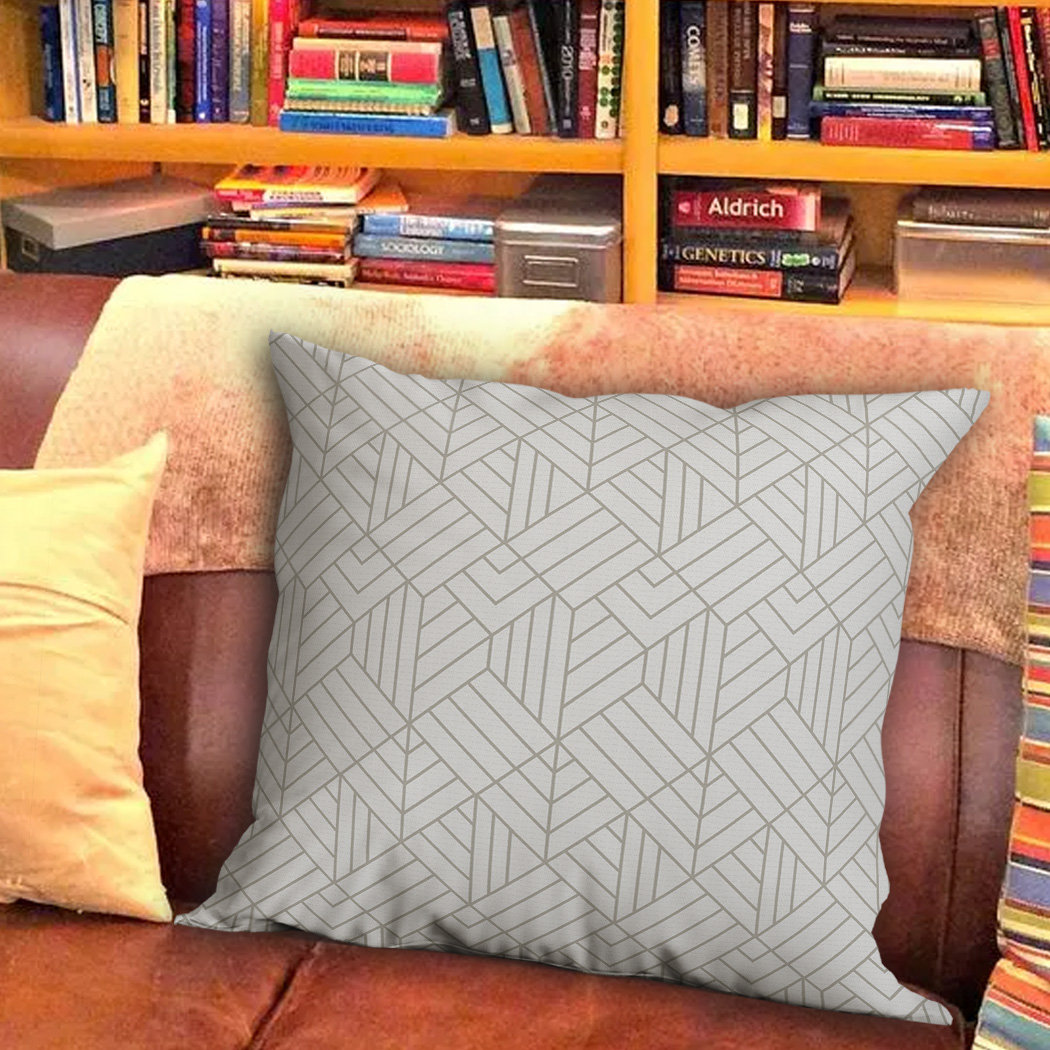 Madison Renee Microfiber Throw Pillow Linear Gold | Wayfair
