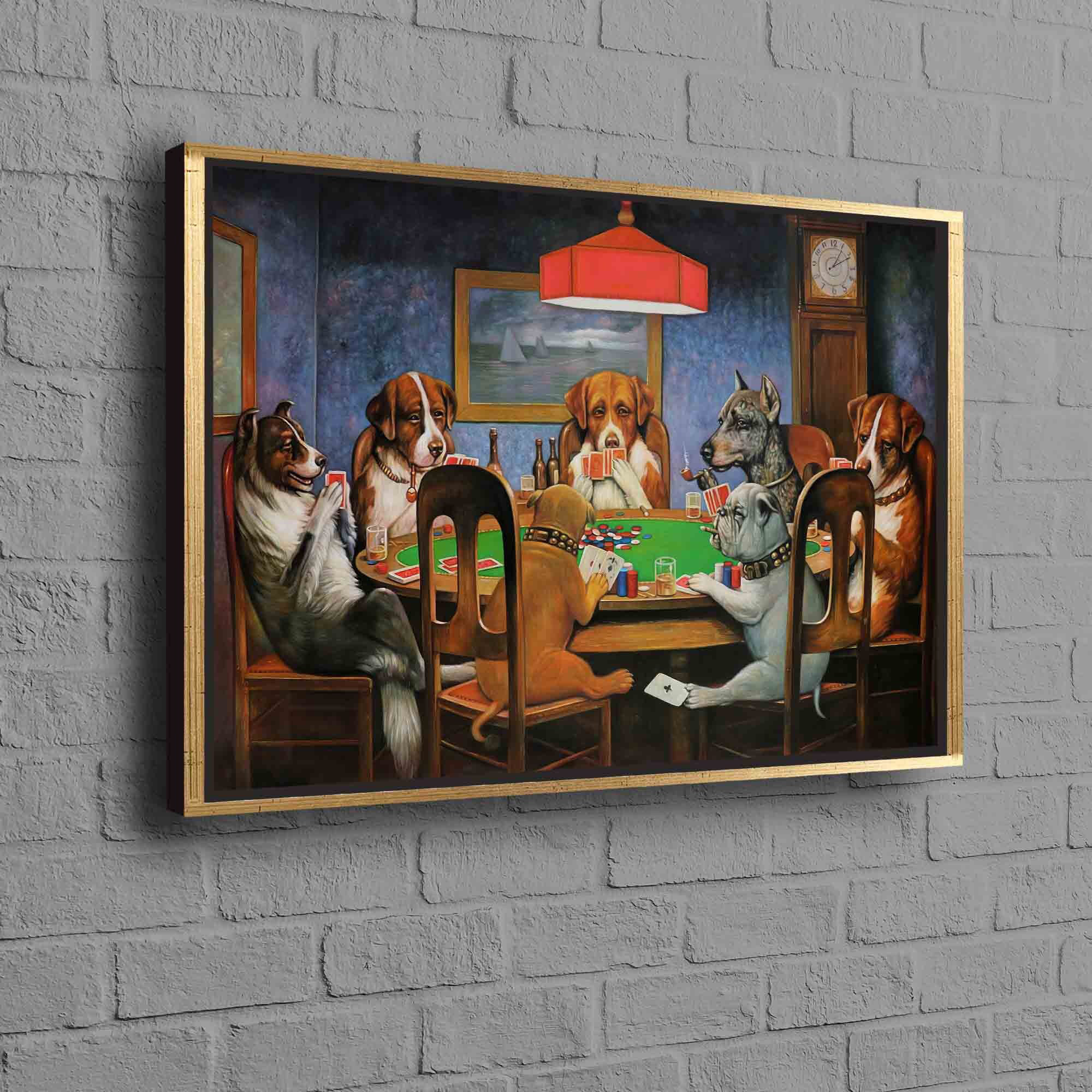 kayra export Dogs Playing Poker Bold Bluff Print on Canvas - Stylish ...
