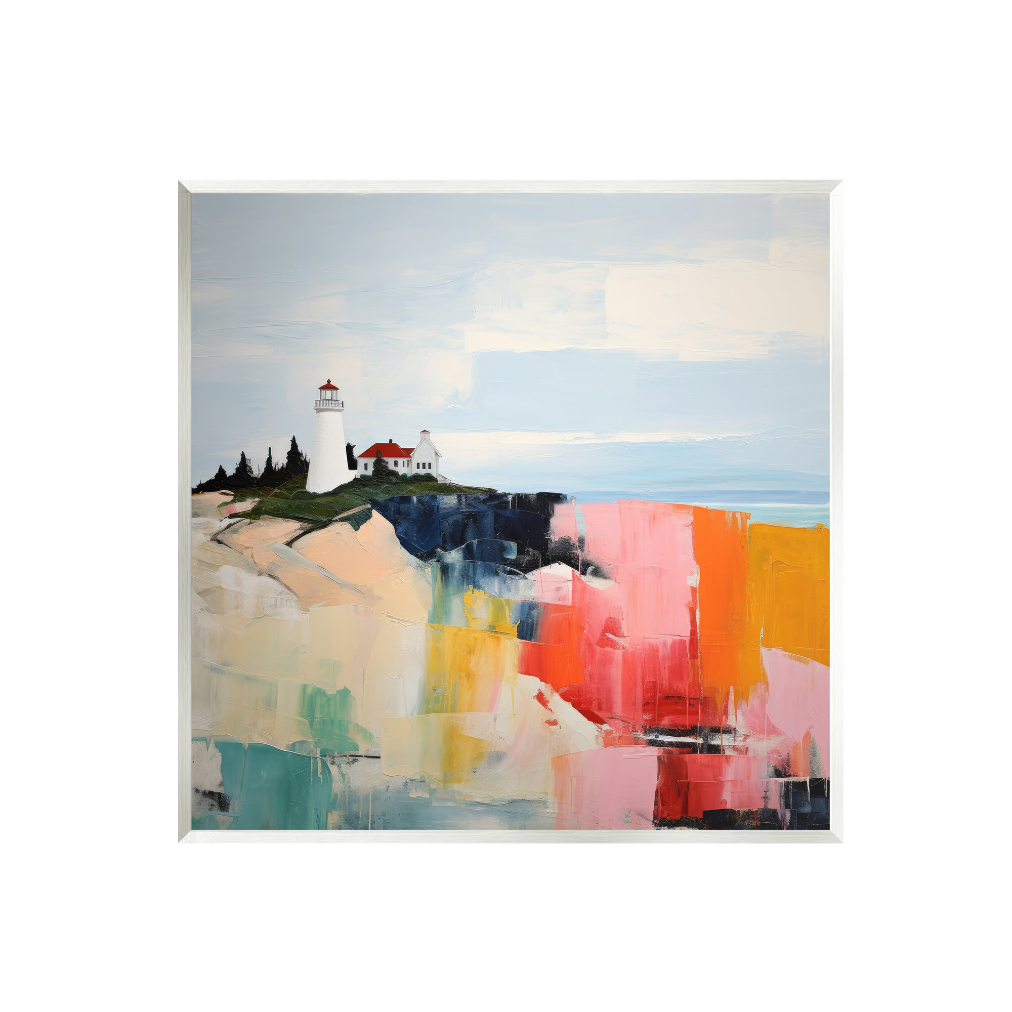 Wrought Studio™ Ba-049-Framed Abstract Lighthouse View On Canvas by ...