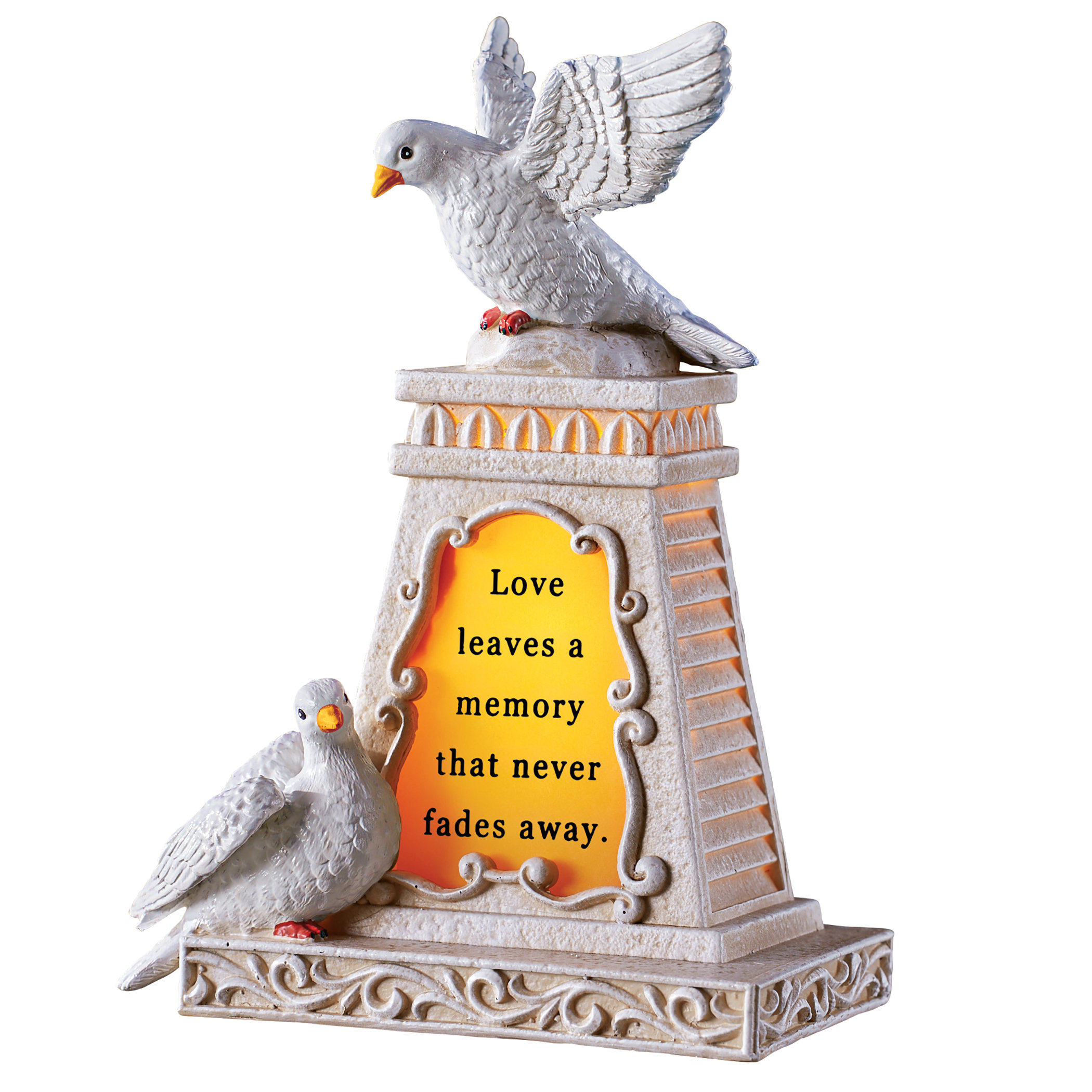 Arlmont & Co. Solar Powered Love Leaves a Memory Dove Memorial Garden ...