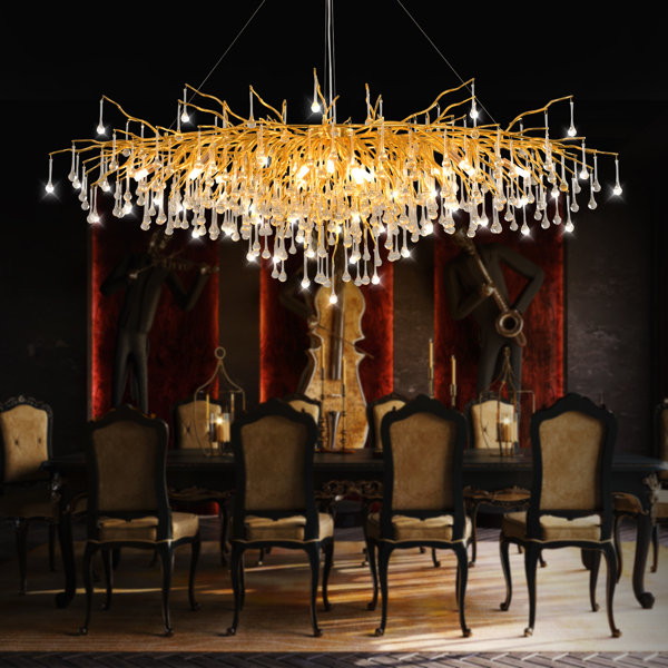 Akari Lanterns Akari Tree Branch Teardrop Chandelier Lighting, L63 ...