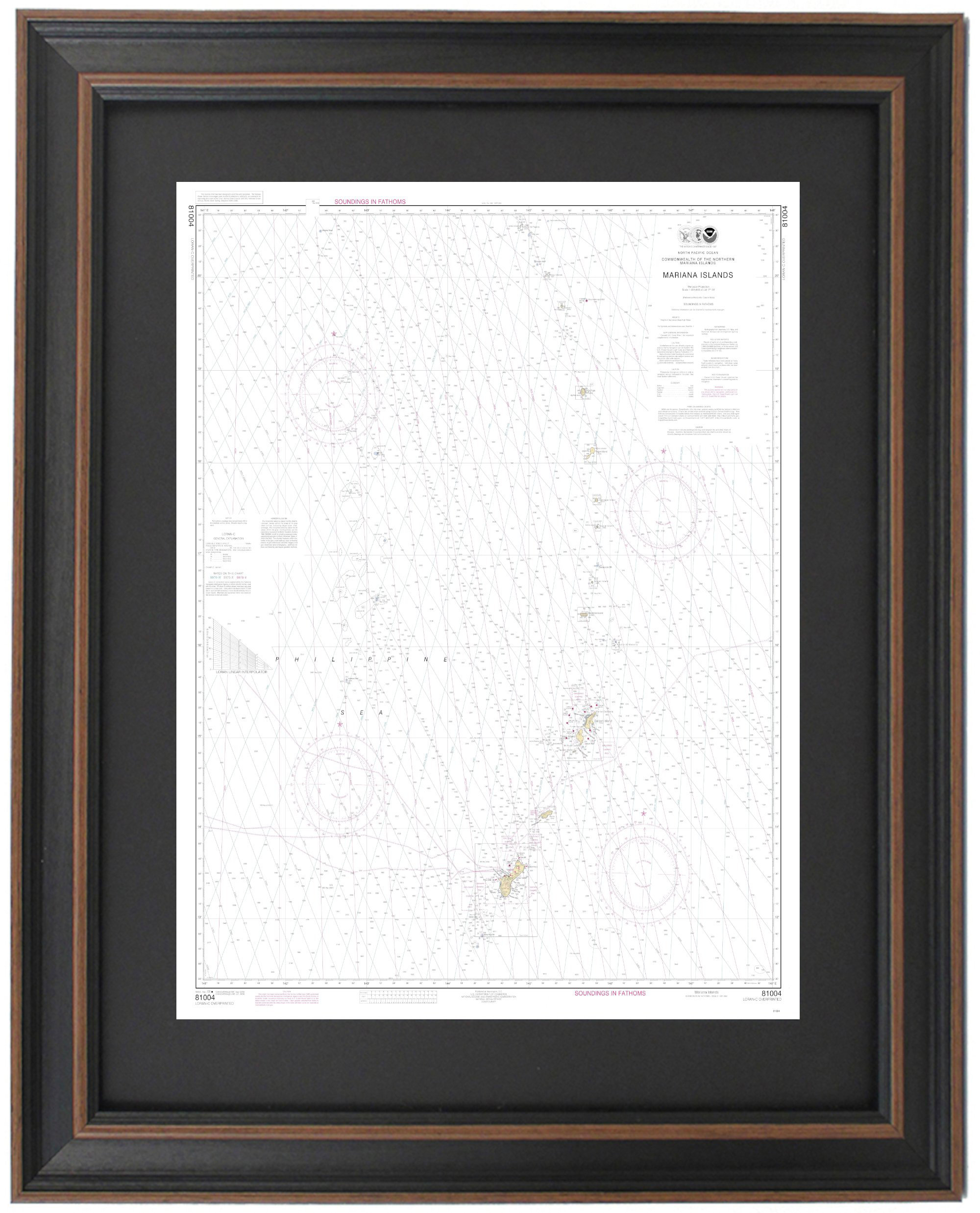 Longshore Tides Mariana Islands, 2008 | Vintage Nautical Chart | Framed ...