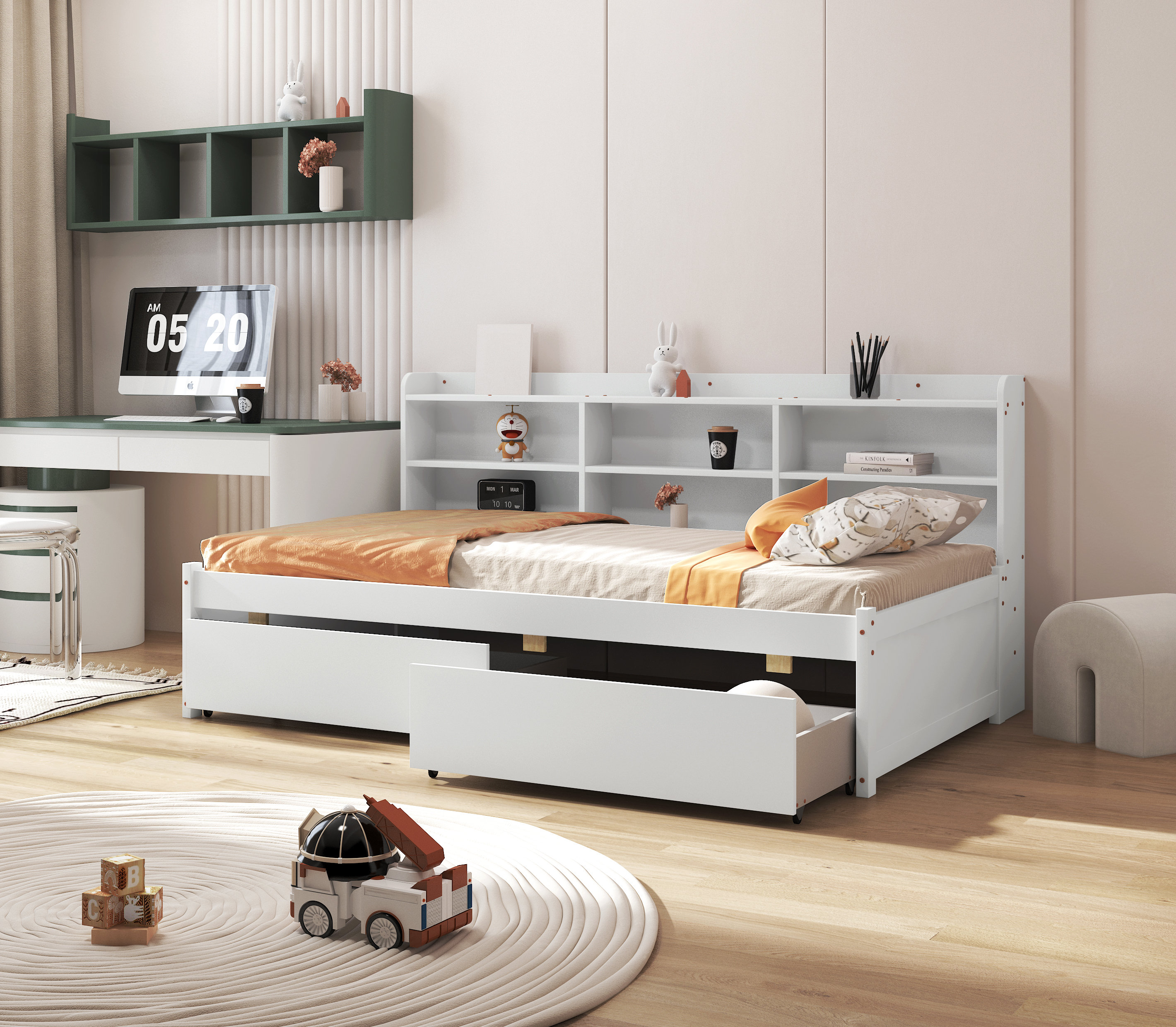 OPTIONS Lit plateforme simple avec rangement en bois massif - Wayfair ...