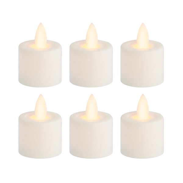 Mikasa Set Of 6 Realistic LED Tealights, White | Birch Lane