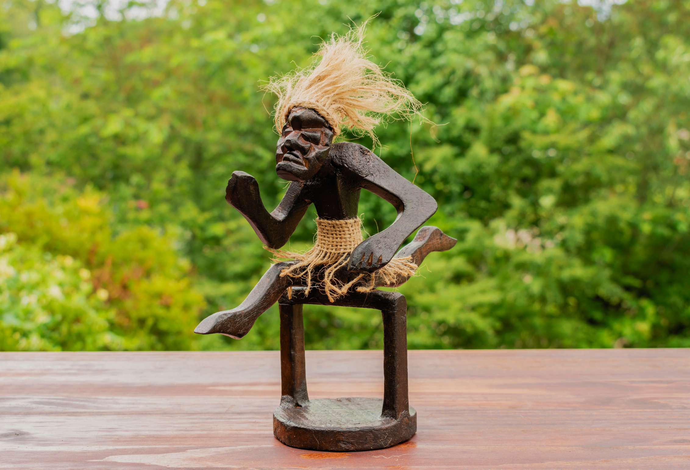 Millwood Pines Handmade Wooden Primitive Hurdler Tribal Funny Statue ...