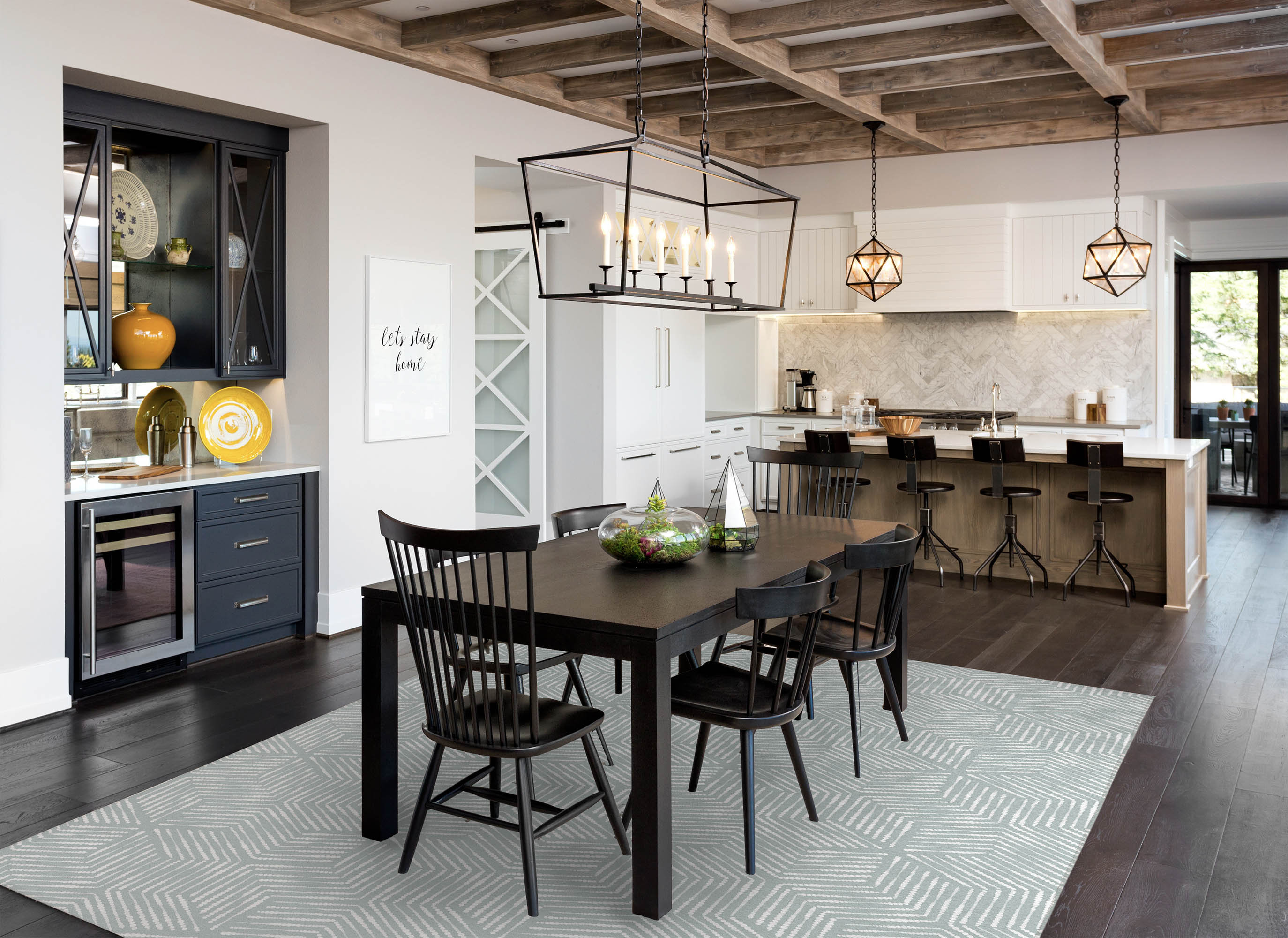 Corrigan Studio® Escaler Dotted Star Sky Kitchen Mat | Wayfair