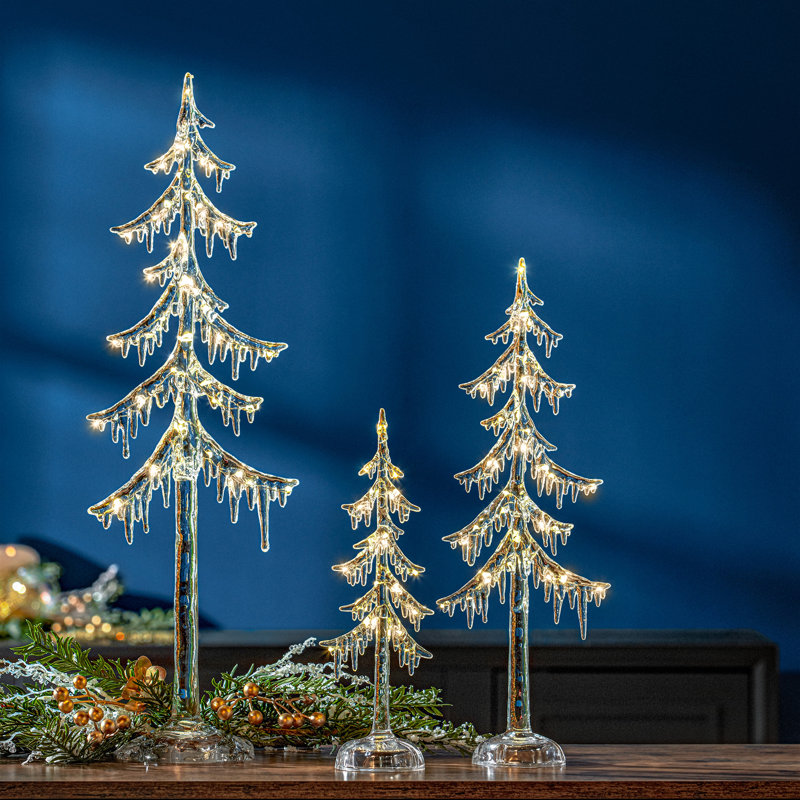 The Holiday Aisle® LED Acrylic Dripping Pine Tree 24.5"H | Wayfair