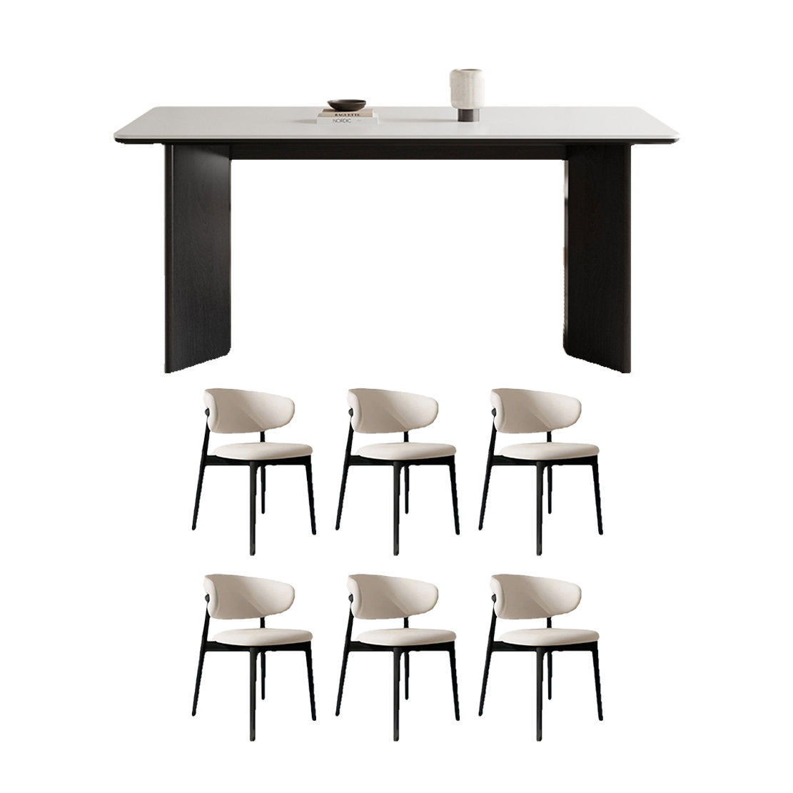 MRzenghong Simple Solid Wood Rock Slab Dining Table | Wayfair