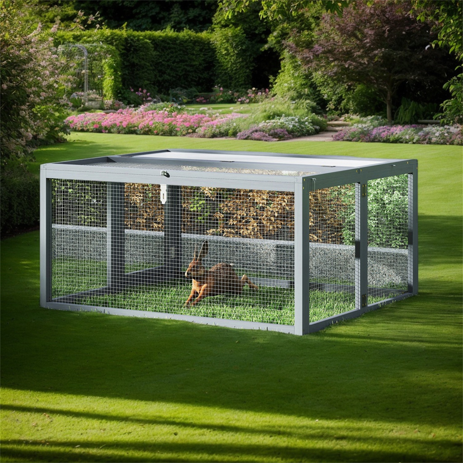 Tucker Murphy Pet™ Foldable Metal Rabbit Cage - Space-Saving Design ...