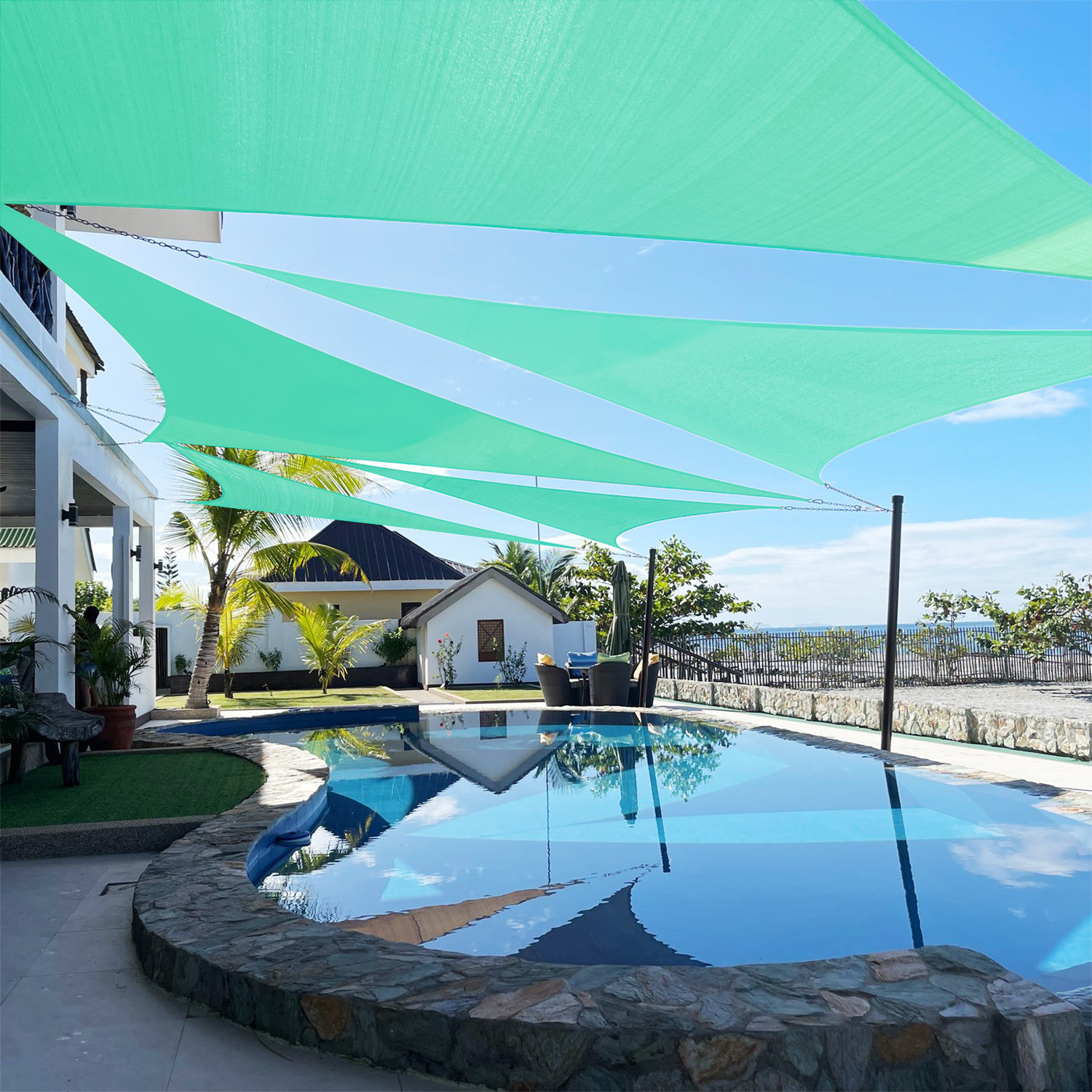 Artpuch Custom Triangle Patio Shade Sail Pool Garden Yard Lawn Carport ...