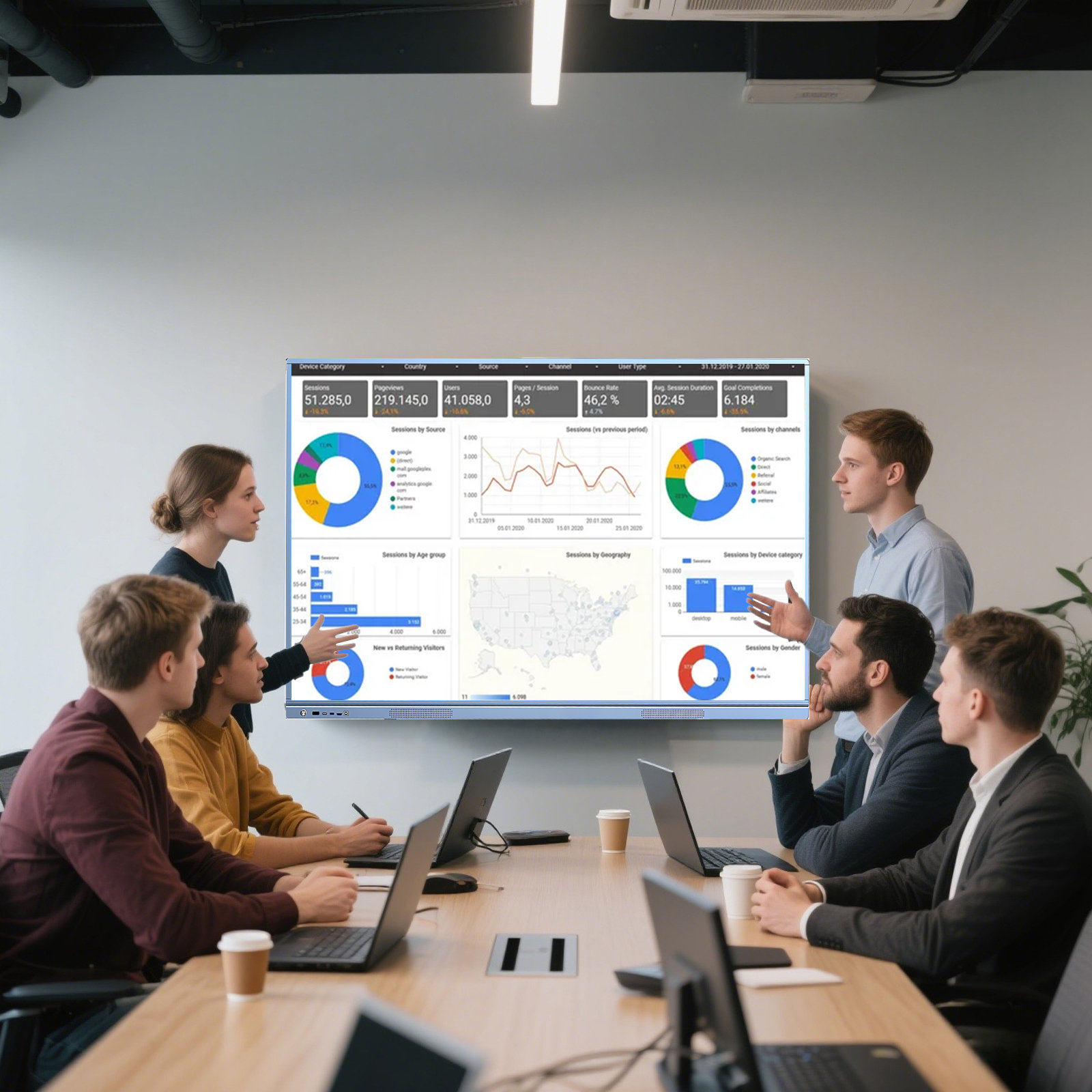 JYXCN 4K Smart Board 65 Inch Touch Screen Computer, Boost Productivity ...