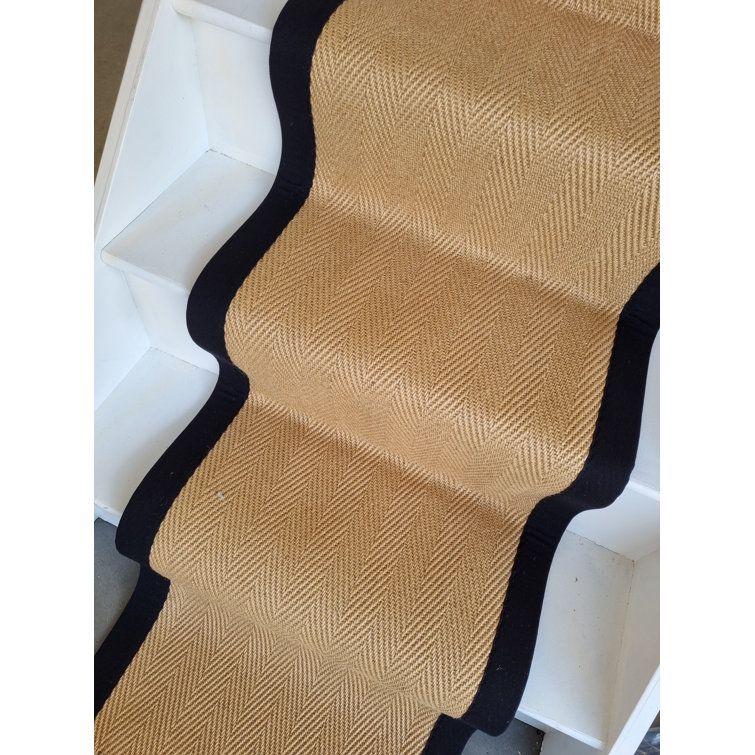 Ebern Designs Jute Carpet Stair Runner with Cotton Border Stunning ...